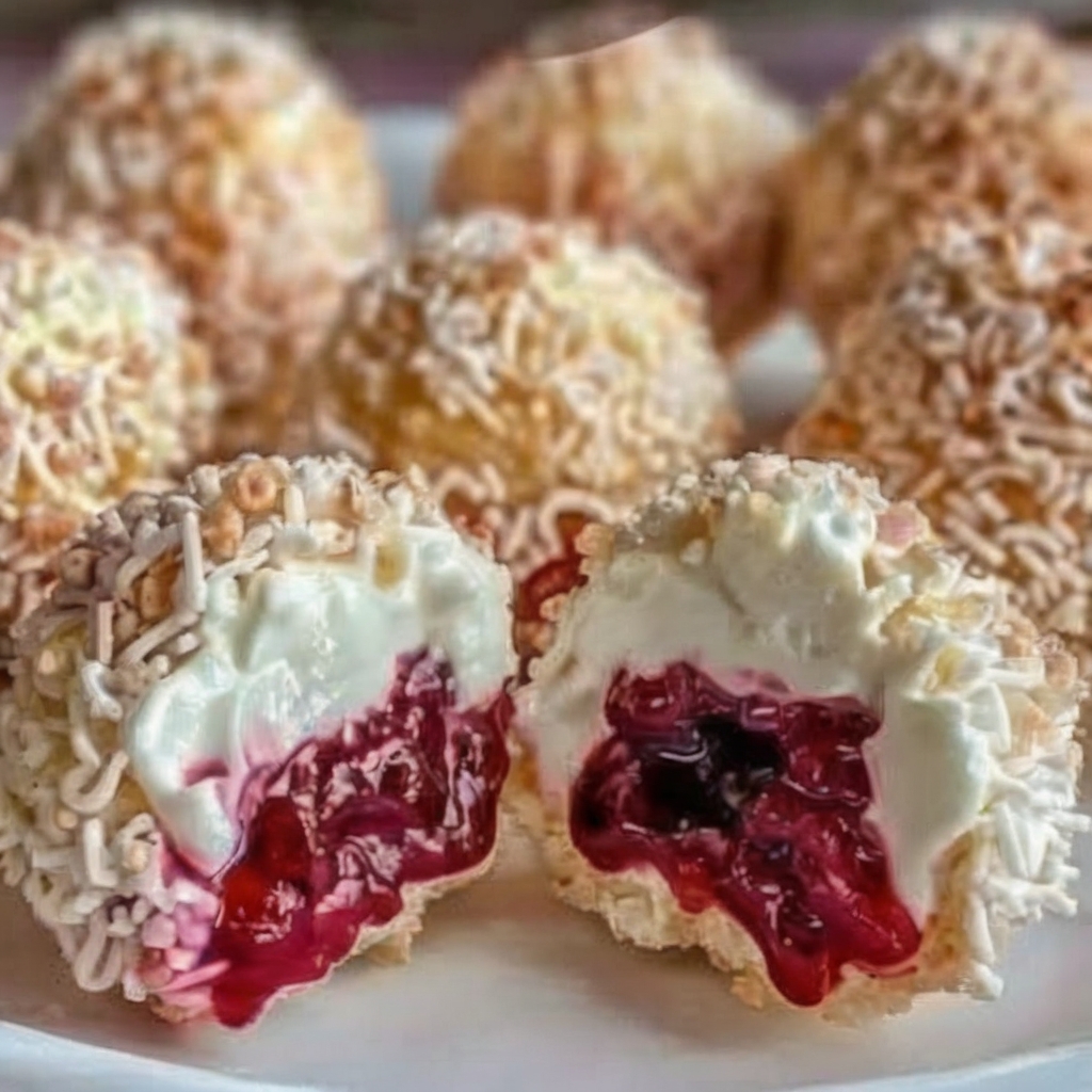 Irresistible Pastry Balls Filled with Cream and Berries